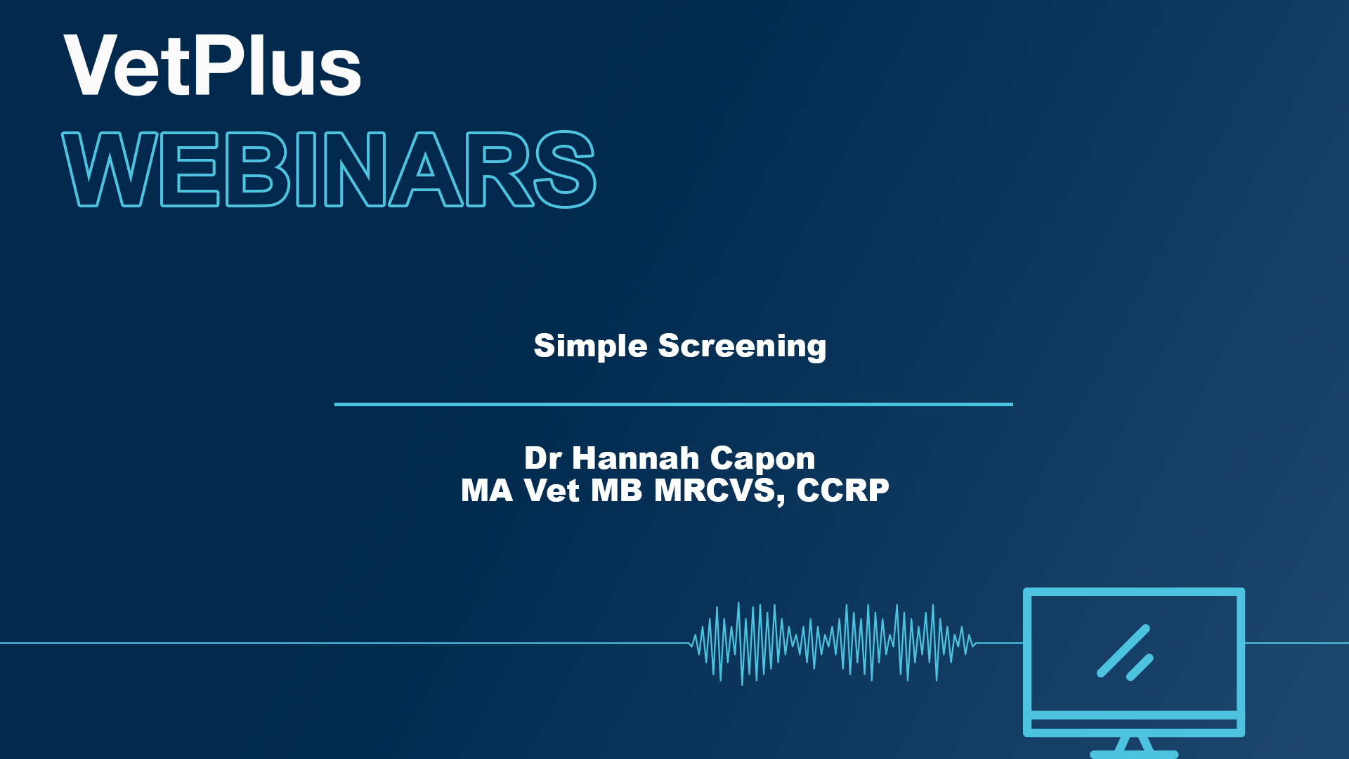 OA Clinics - Part 3: Simple Screening - vetplus